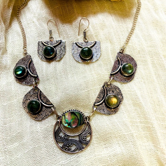 Jewelry | New Abalone Shell Labradorite 925 Silver Set | Poshmark
